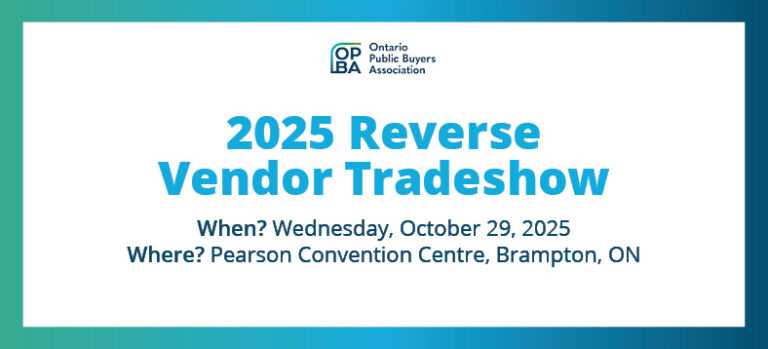 Ontario Public Buyers Association (OPBA) 2025 Reverse Vendor Tradeshow ...